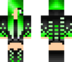 Green Gamer Girl | Minecraft Skin