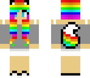 Rainbow Cat Girl | Minecraft Skin