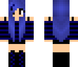 super cute blue gamer girl | Minecraft Skin