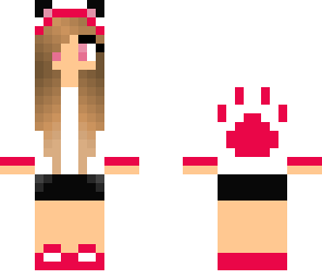 Pink Cat Girl In Hoodie | Minecraft Skin