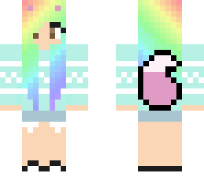 Kawaii Rainbow Fox | Minecraft Skin