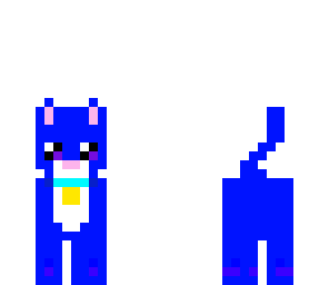 cute and cool blue cat | Minecraft Skin