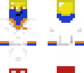 Blue Man with a Gold Helmet smiling | Minecraft Skin