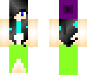 colorful shaved side of her head girl | Minecraft Skin