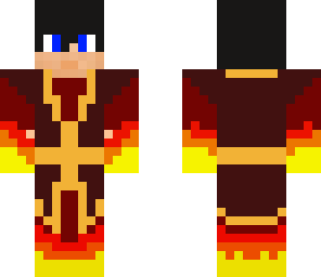 firebender with flaming arms and leags | Minecraft Skin