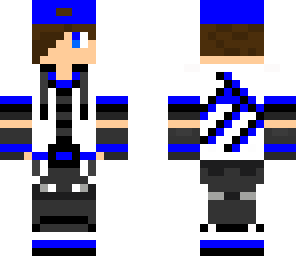 Blue Boy Backwards Hat | Minecraft Skin