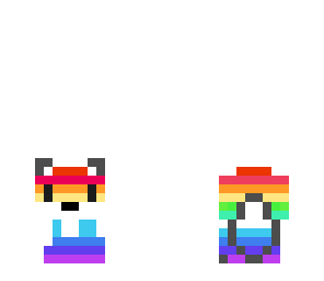 Cute Rainbow Fox | Minecraft Skin