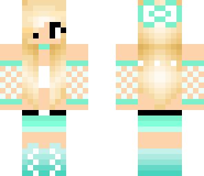 aqua blond with choker | Minecraft Skin
