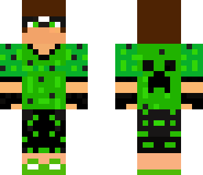 Skin Top Verde De Oculos | Minecraft Skin