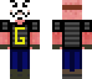 Fixed version of Guy Fawkes Gamer Pig | Minecraft Skin