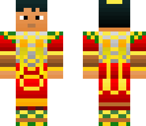 Metin2 Warrior in Red Hwang Armor with shades | Minecraft Skin
