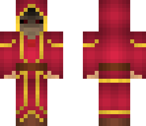 Wizard Red eyes red robe shadowed face 2 | Minecraft Skin