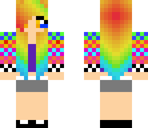 Rainbow Gamer Girl | Minecraft Skin