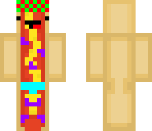 Onion hot dog with a hat and a diaper | Minecraft Skin