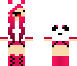 bright pink derpy panda | Minecraft Skin