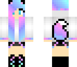 neon rainbow fox | Minecraft Skin