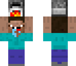 Drooling Derpy Steve Holding a Furnace | Minecraft Skin