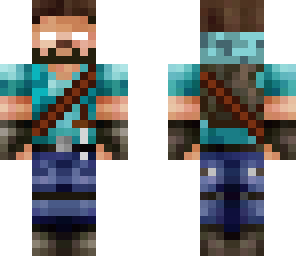 hd adventurer Steve with white eyes | Minecraft Skin