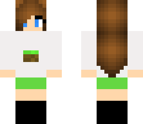 Cute grass block girl | Minecraft Skin