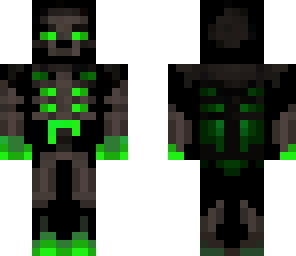 Green Necro Skeleton | Minecraft Skin