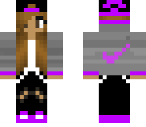 cute purple dj girl | Minecraft Skin