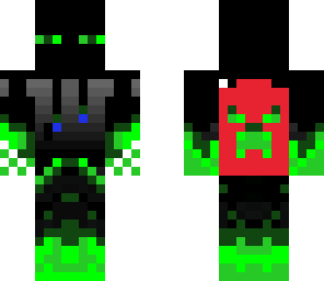 Green enderman with cape and headphones | Minecraft Skin