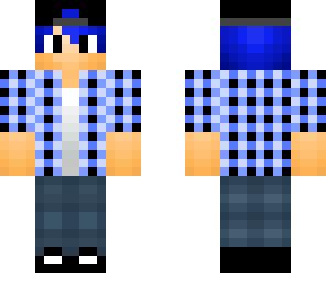 Blue plaid shirt boy | Minecraft Skin