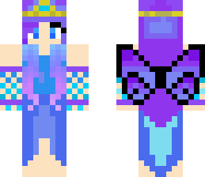 Beautiful Blue Fairy Princess | Minecraft Skin