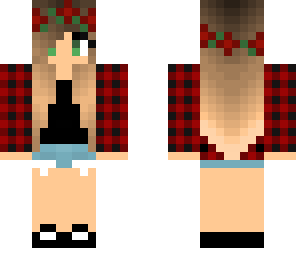 cute flannel girl | Minecraft Skin