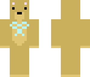 Teddy Bear - Light Blue Bow | Minecraft Skin