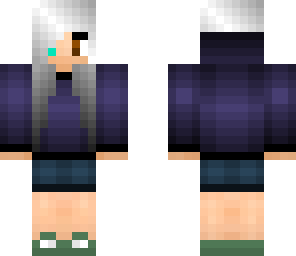 White haired corvus girl | Minecraft Skin