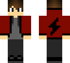 Boy with a Black and Red Lightning Stripe | Minecraft Skin