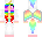 Rainbow Haired Unicorn Alicorn Girl | Minecraft Skin
