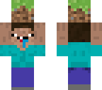 Derpy Steve Holding a Grass Block | Minecraft Skin