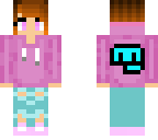 Pawdeen Pink Brofist Jacket Girl With Ripped Jeans | Minecraft Skin