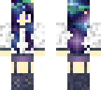 Galaxy Girl With Neon Flower Wreath | Minecraft Skin