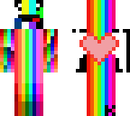 Colorful Rainbow Derpy Cat | Minecraft Skin