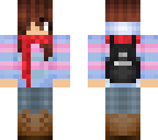 Frisk with Papyrus scarf | Minecraft Skin
