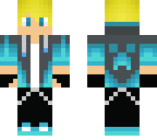Cyan Creeper Boy | Minecraft Skin