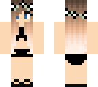 Cute Girl With Black Bikini And Flip Flops | Minecraft Skin