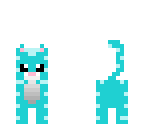 light blue pixal art cat | Minecraft Skin