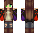Magic Girl with Fire and Dark Magik | Minecraft Skin