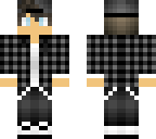 Black Plaided Backwards Cap | Minecraft Skin