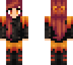 Lava girl with fire hair and horns | Minecraft Skin