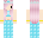 Mermaid Chibi Girl Cute Pink Hair Blue Tail Minecraft Skins