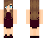 random girl in a dark red dress | Minecraft Skin
