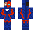 Herobrine in updated blue iron man suit | Minecraft Skin