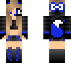Cute Fox Gamer Dark Blue | Minecraft Skin