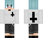 Blue hair man bun | Minecraft Skin