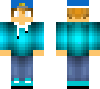 Blue backward hat | Minecraft Skin